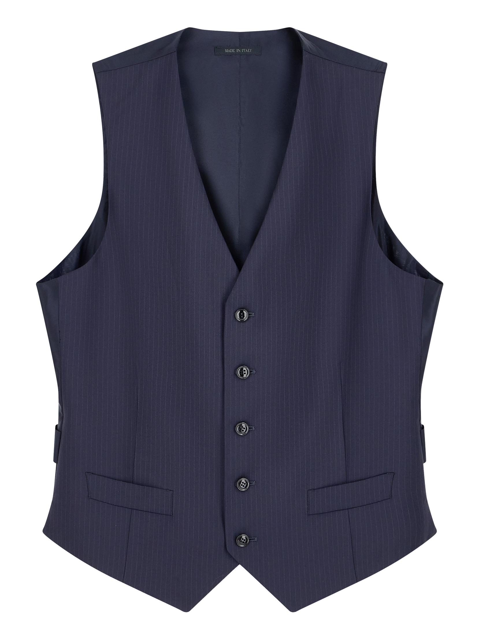 GIORGIO ARMANI Giorgio Armani Single-Breasted Pinstripe Vest in Pure Virgin Wool